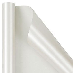 LaRibbons White Matte Wrapping Paper, 30 Inch x 33 Feet (82.5sq.ft) Solid Color Pearly-Lustre Paper, Gift Wrapping Paper Rolls for Wedding, Valentine's Day, Birthday, Christmas, Baby Shower