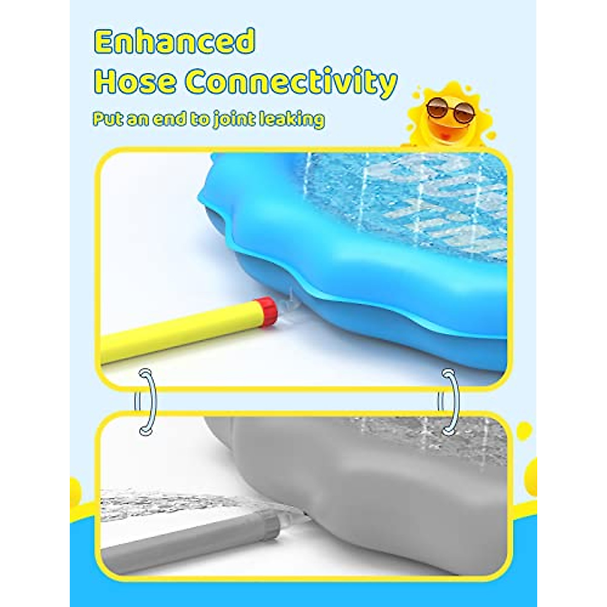 QPAU Non-Slip Splash Pad for Kids and Dog | 0.4 mm Thickened Sprinkler Pool Water Play Mat for Summer and Outdoor | Fun Backyard Water Toy Fountain Mat for Baby Girls Boys or Pet Dog (67"), Blue