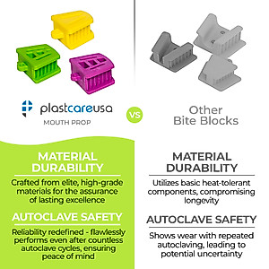 Large Purple Dental Bite Blocks - Autoclave Dental Silicone Mouth Props - Mouth Prop Bite Block Dental (Bag of 6) by PlastCare USA