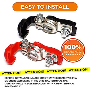 Car Battery Terminal Connectors, Heavy-Duty 12V Battery Terminals for Cars, Trucks & SUVs, Quick Release Battery Cable Clamps, Positive & Negative Battery Connectors