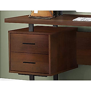 Monarch Specialties Home Office Writing Table 60 Inch Long Compact Computer Desk, Dark Wood Finish with Black Metal Frame
