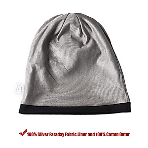 SHINRAY E M F Cotton Hat,100% Sliver Fiber Fabric Liner EMF Beanie,Fraday Hat,Cap,E M F Hood,5G,WiFi,Cell Towers…