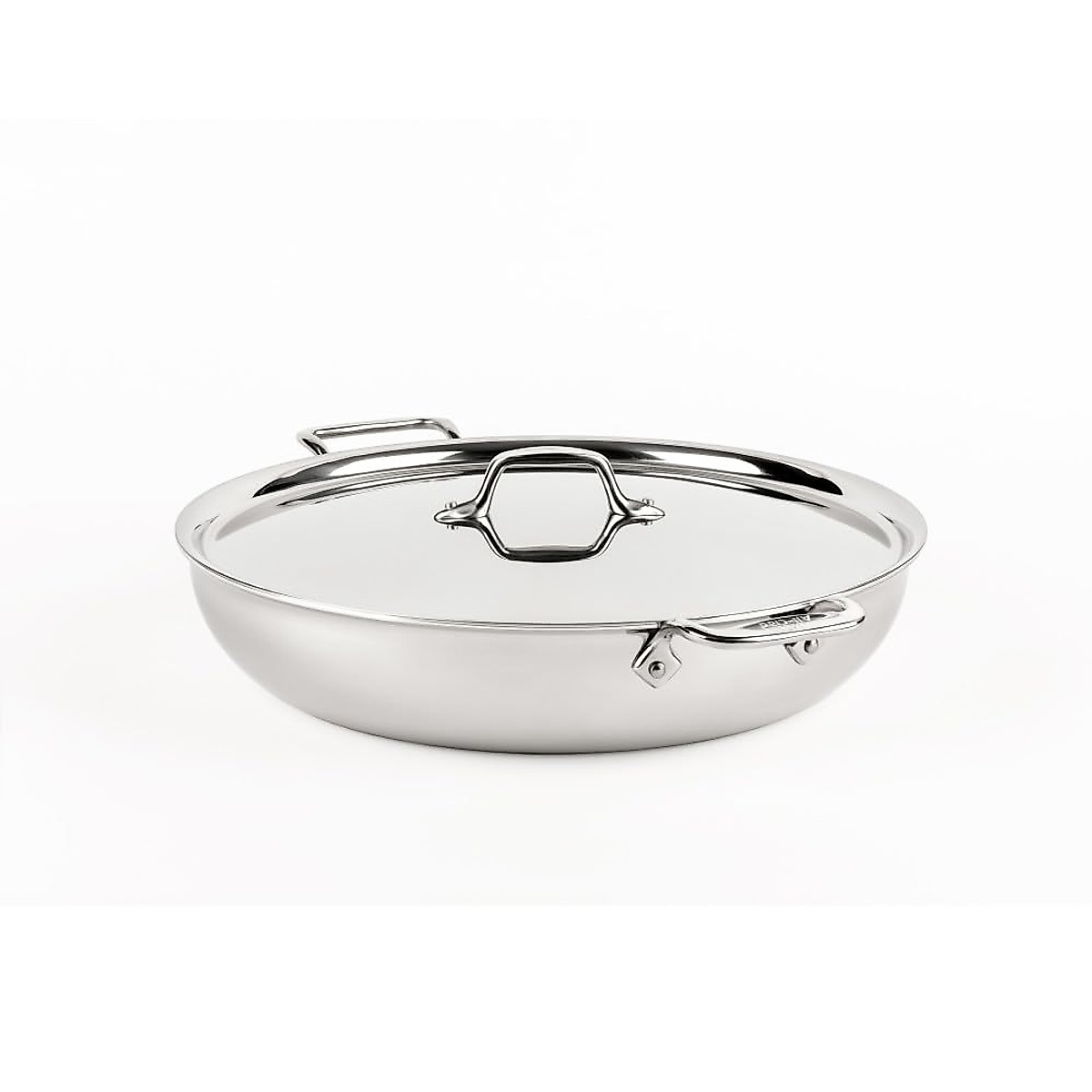 All-Clad D3 3-Ply Stainless Steel Large Frying Pan 7 Quart, Induction Oven Broiler Safe 600F, Kitchen Frying Pan, Fast & Even Heat, Fry Pan, Compatible with All Stovetops, Pots & Pans, Cookware Silver