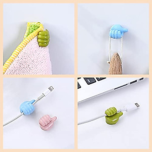 WAYUTO 12Packs Adhesive Hooks for Hanging Wall Decor Small Silicone Sticky Wall Hooks Damage Free Cord Holder Cute Hand Shape Utility Shower Hooks Hanger for Office Kitchen Bathroom