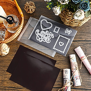 Stamp and Die Storage Bag Bulk and Rubber Magnetic Sheets Clear Storage Pockets Stamp Stencil Envelope Case Magnetic Sheets Dies Storage for Card Making (60 Pcs)