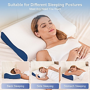 Memory Foam Pillows for Sleeping - Cervical Pillow for Neck and Shoulder Pain Relief, Side Sleeper Pillow Ergonomic Contour Orthopedic Neck Support Pillows for Side Back Stomach Sleepers, Mom Dad Gift