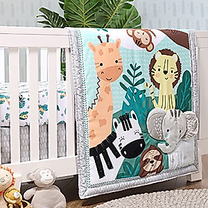The Peanutshell Crib Bedding Set, Safari Animals, 3 Piece Crib Set