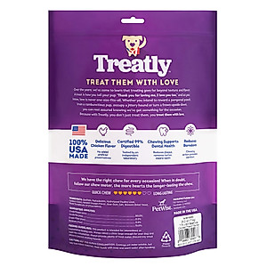 Treatly USA Beefhide Bones 7-8" Dog Chew Treats - Chicken Flavor, 7 Count/1 Pack