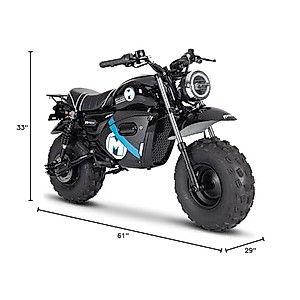 MotoTec 60v 1500w Electric Powered Mini Bike Lithium Black