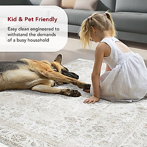 nuLOOM Elyse Vintage Floral Fringe Runner Rug, 2' 8" x 8', Ivory