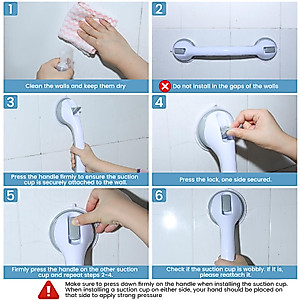 Grab Bars for Bathtubs and Showers,（2 Pack） Shower Handles for Elderly Seniors bar Bars Safety Elderly Suction 500 lbs Cup and Walls bathtubs Handicap Heavy Duty Grabbers Wall