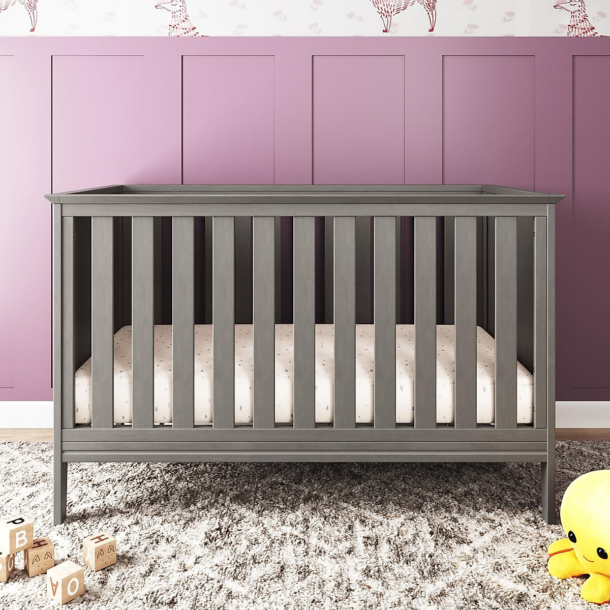 Child Craft Atwood Crib, Dresser and Chest Nursery Set, 3-Piece, Includes 3-in-1 Convertible Crib, Dresser and Chest, Grows with Your Baby (Lunar Gray)
