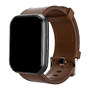 WYZE Watch Replacement Leather Bands Compatible Smart Watch 47mm, 47mm C, 44mm, Quick Release Genuine Leather Watch Strap for Women and Men, Classic Brown