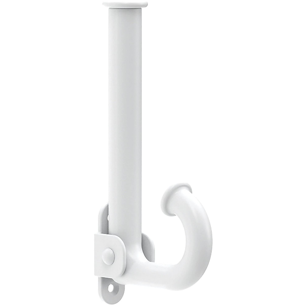 Franklin Brass Extend-a-Hook Oval (1-Pack) Expandable Single Wall Hook Pure White Foldable 2-12' Adjustable Length Hanger for Clothes, Bags, Towels, Purses, Mounted Organization B45618M-PW-R