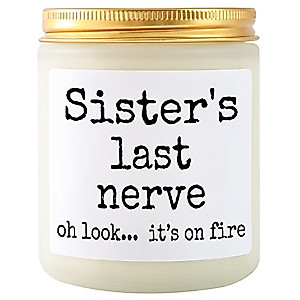Sisters Gifts from Sister Brother, Funny Birthday Gifts for Sisters, Mothers Day Gifts Christmas Gifts for Sister, Soul Sister, Little Sister, Big Sister, BFF, Sister in Law - Lavender Scented Candles