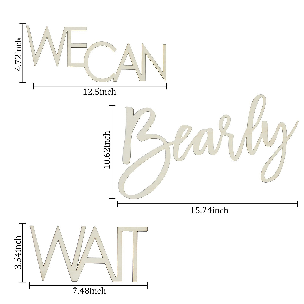 We Can Bearly Wait Sign Teddy Bear Baby Shower Decoration Backdrop Wooden Banner for Gender Reveal Party(Girl Boy Baby) Theme Party