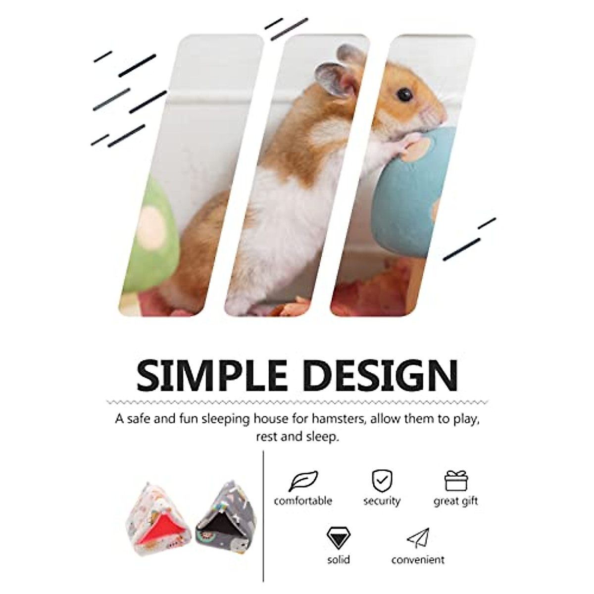 POPETPOP Cute Chinchilla House 2Pcs Hamster Sleeping Bag Rat Hamster House Bed Small Pet Nest Hideout Pouch Winter Sack Cage Nest Bed for Guinea Pig Squirrel Ferret Chinchilla Style1