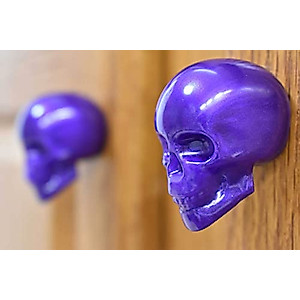 Purple Skull Door Knobs Drawer Knobs (Set of 2)