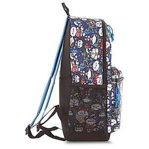 Naruto Cat Nyaruto! Allover Backpack Defense Battle of Konoha Bookbag - Nyaruto! Knapsack for All (Blue)