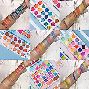 MYUANGO Pastel Paradise Eyeshadow Palette, Highly Pigmented 82 Shades Matte Shimmer Glitter Vegan Makeup Palette for Beginners - Waterproof, Blendable, Long-Lasting - Cruelty-Free