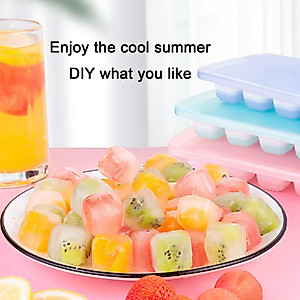 Small Ice Cube Trays with Lid for Freezer,Mini Ice Cube Trays for Freezer with Lid,Silicone Ice Cube Trays,Tiny Ice Cube Trays for Freezer,BPA Free,Easy to Remove and Perfect Cube Size