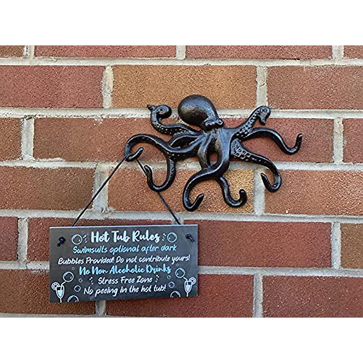 ChasBete Coat Hooks Wall Mounted Key Holder, Retro Octopus Towel Hooks for Bathrooms, Heavy Duty Wall Hooks Decorative- 2Pcs