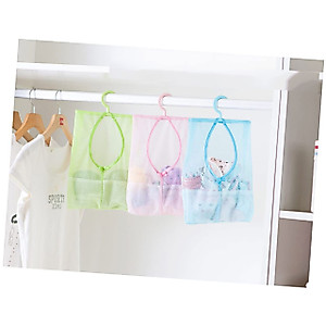 OFFSCH Kitchen Bathroom Mesh Shower Storage Rack for Dolls Pillows and Clothes Green Hanging Laundry Organizer with Hooks for Efficient Space Saving