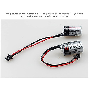 ER3V 3.6V 1000mAh PLC Lithium Battery Replacement Battery for Toshiba ER3V JZSP-BA01 146705-1 with 2 Pin Black Connector