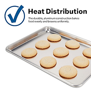 FSE SHP-26 Commercial Grade 20-Gauge Aluminum Sheet Pan/Bun Pan, Measure Oven (Recommended), 18' L x 26' W x 1-1/8' H (Full Size), Pack of 12