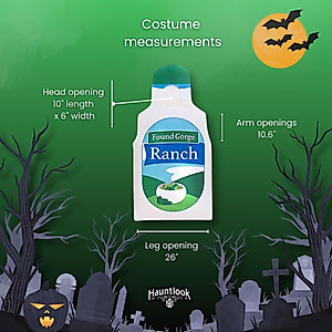 Single Condiment Food Costume | Slip On Halloween Costume for Women and Men| One Size Fits All | Ranch Bottle