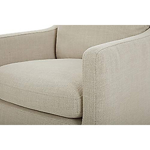 Amazon Brand – Stone & Beam Vivianne Modern Upholstered Dining Chair with Casters, 24.4"W, Linen