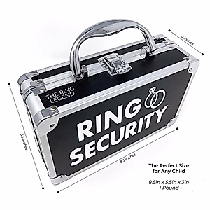 THE RING LEGEND Ring Security Ring Bearer Briefcase with Padded Slits to Hold Rings - Ring Bearer Gifts - Wedding Ring Security Case for Kids - Special Agent Ring Bearer Box Boys Security