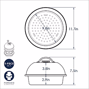 Nordic Ware Personal Size Stovetop Kettle Smoker, Black