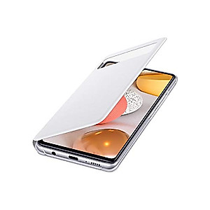 SAMSUNG Galaxy A42 5G S View Wallet Cover, Smart Sensor, Hidden Pockets, Full Protection, Sleek Design, White