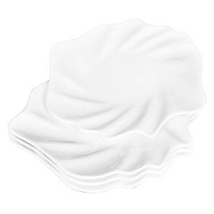 jinsongdafa Appetizer dinner Plates white Dessert Plates - Porcelain Modern Pasta Salad Plate Set of 4, Smooth Glaze, Scratch Resistant - Dishwasher, Microwave, Oven Safe 9.8 Inch