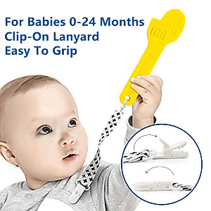 Baby Teething Toys for Babies 0-6 Months, DHOZA Baby Teethers for Babies 6-12 Months, Soft BPA-Free Silicone Chew Gums with Clip Holder, Gift for Baby Must-Haves, Easy to Clean and Freeze - 3 Packs