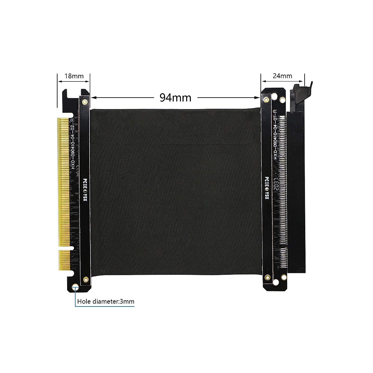 SinLoon PCI-E Express X16 Riser Extend Card PCIE 3.0 Cable Card Extension Port Adapter High Speed Riser Card Compatible with GTX RTX Series, Radeon Series Graphics Card (Balck 100mm)