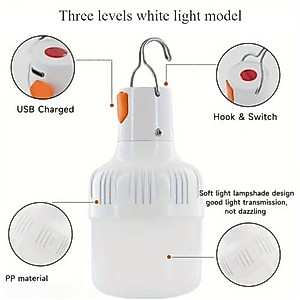 USB Rechargeable Emergency Light, 5 Adjustable Modes, High Brightness, Long Lasting, Multifunctional Lighting for Home, Outdoor, Camping, Hiking, Suitable for Various Environments.