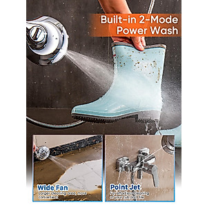 Pavezo High Pressure Handheld Shower Head with Filter, ON/OFF Switch Pause Button, 10-mode Shower Head with Hard Water Softener Filters, SS Hose, Anti-clog & Powerful Clean Tile & Pets, Premium Chrome