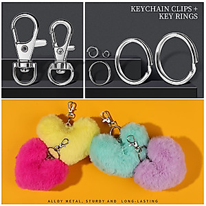 LEOBRO 265PCS Keychains Clips with Key Rings, Keychain, Metal Lobster Claw Clasps and Key Chain Rings, Key Chains Key Rings Bulk, Keychain Rings, Silver Keychain Kit Clip for Keys Crafts