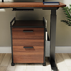 EUREKA ERGONOMIC Rolling File Cabinet with Bag for Home Office,File Cabinet 2 Drawers, Under Desk Rolling File Cabinet, Wood Filing Cabinet, Printer Stand with Storage,Walnut