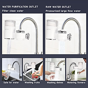 XNTONG - Water Purifier for Faucet, Tap Water Purifier with Activated Carbon, Home, Kitchen Faucet Water Filter, Water Filter for Faucet Reduces Lead, Chlorine, Sand, Heavy Metals etc pollutants