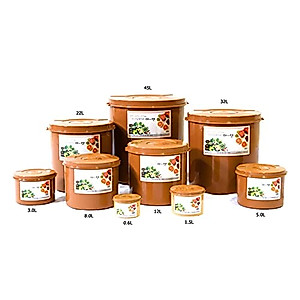 E-Jen Premium Kimchi, Sauerkraut Container Probiotic Fermentation with Inner Vacuum Lid Round (0.8 gal/ 3L)