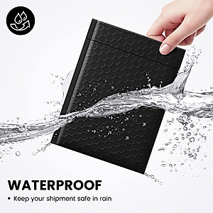 Fuxury Bubble Mailers 6x10 Inch 100 Pack, Black Padded Envelopes, Self Seal Waterproof Mailing Envelopes Bubble Padded, Shipping Bags for Mailing,Packaging, Small Business, Boutique, Bulk #0