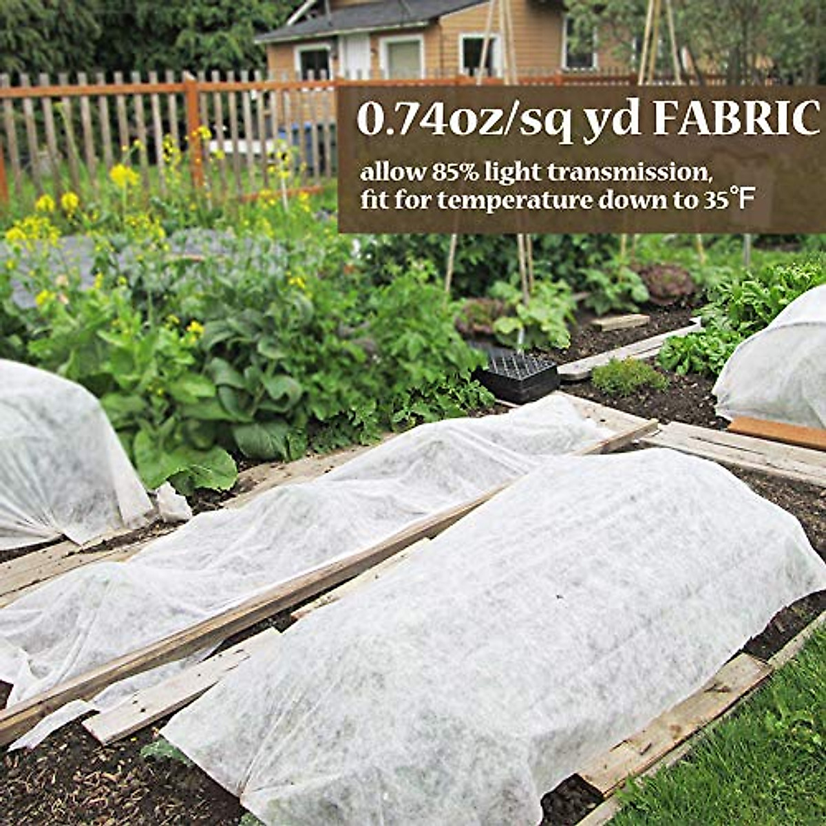 Valibe Plant Covers Freeze Protection 10 ft x 30 ft Floating Row Cover Garden Fabric Plant Cover for Winter Frost / Sun Pest Protection (10FT X 30FT)