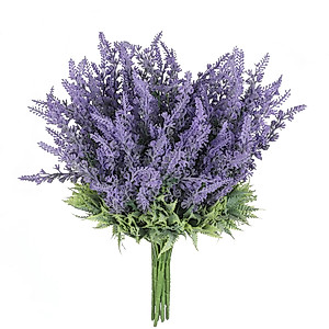 Grand Verde Lavender Artificial Flower Plants Faux Purple Bouquets Real-Touch DIY Home Decor Garden Patio Balcony Wedding Decoration, Bulk 8pcs