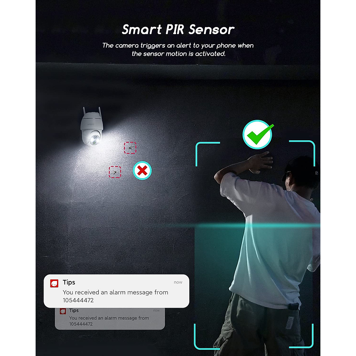 Security Camera Outdoor, 360° PTZ Security Cameras Wireless Outdoor Solar Powered, 2.4G Wireless WiFi Cameras for Home Security, 2K Night Vision, PIR Detection, 2 Way Audio,IP66,SD/Cloud Storage