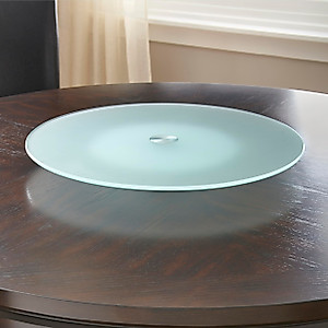 Steve Silver Avenue Frosted Tempered Glass Lazy Susan