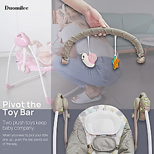 Baby Swing for Infants to Toddler, Portable Automatic Swing with Music, Adaptable Speed - 6-25 lbs, 0-9 Months