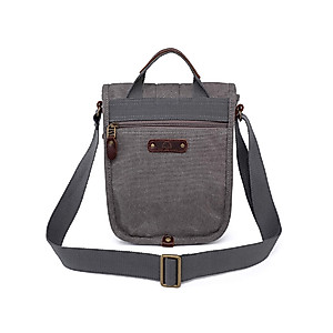 TSD Brand Valley Trail Canvas Crossbody Bag (Grey)